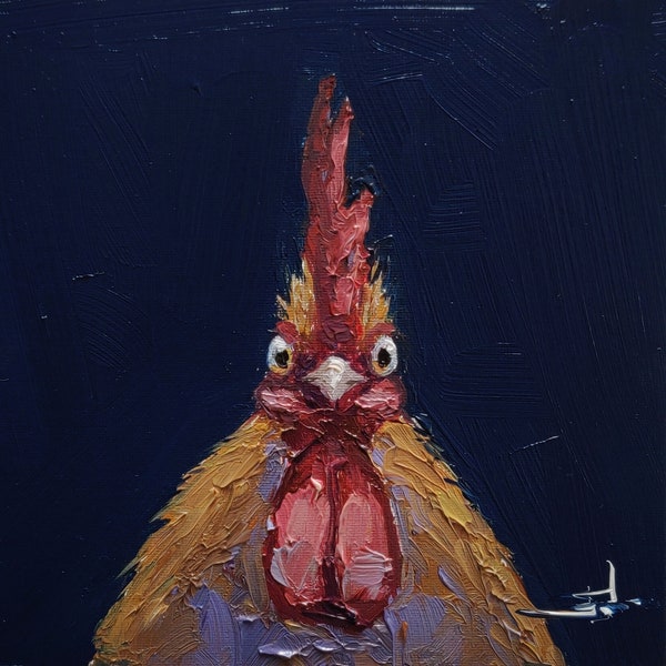 Rooster Portrait - Etsy