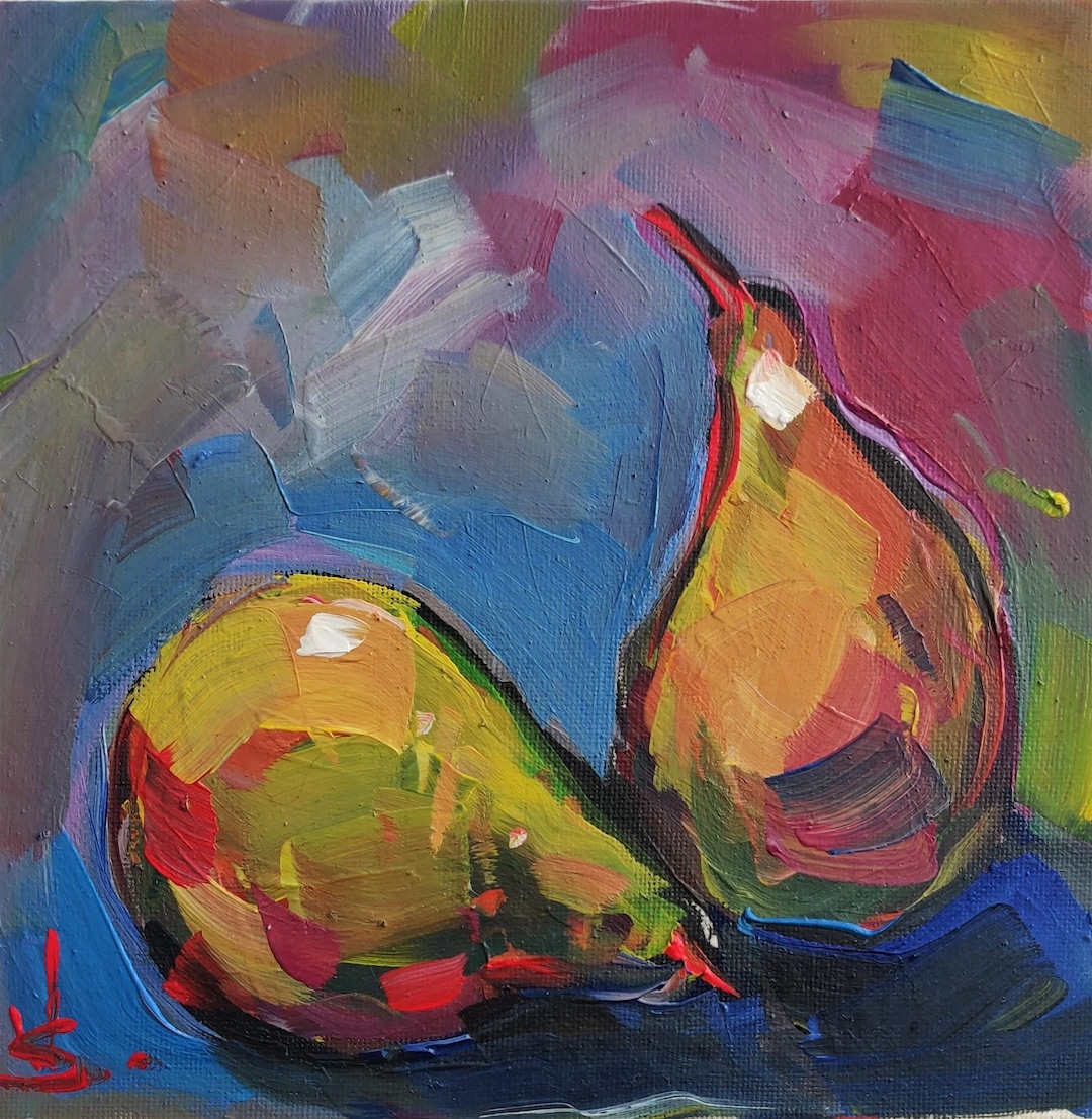 Pears Oil Painting | Kitchen Wall Art - Etsy