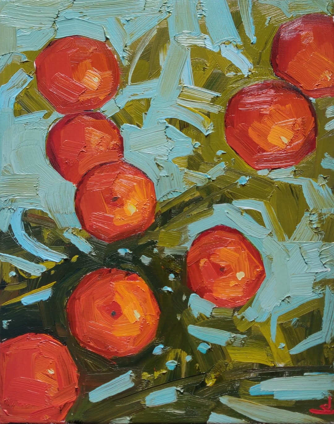 Orange Tree Oil Painting | Fruit Wall Art - Etsy