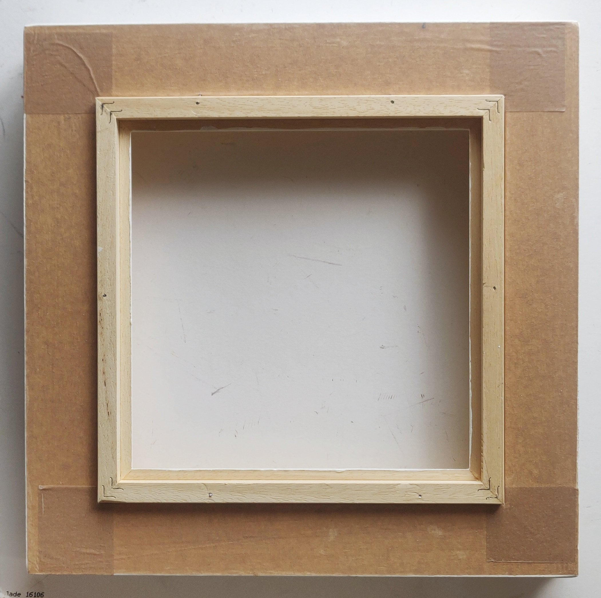 White Wooden Frame for 8x8 Inch Canvas 202mmx202mm Gold Detail Oil ...