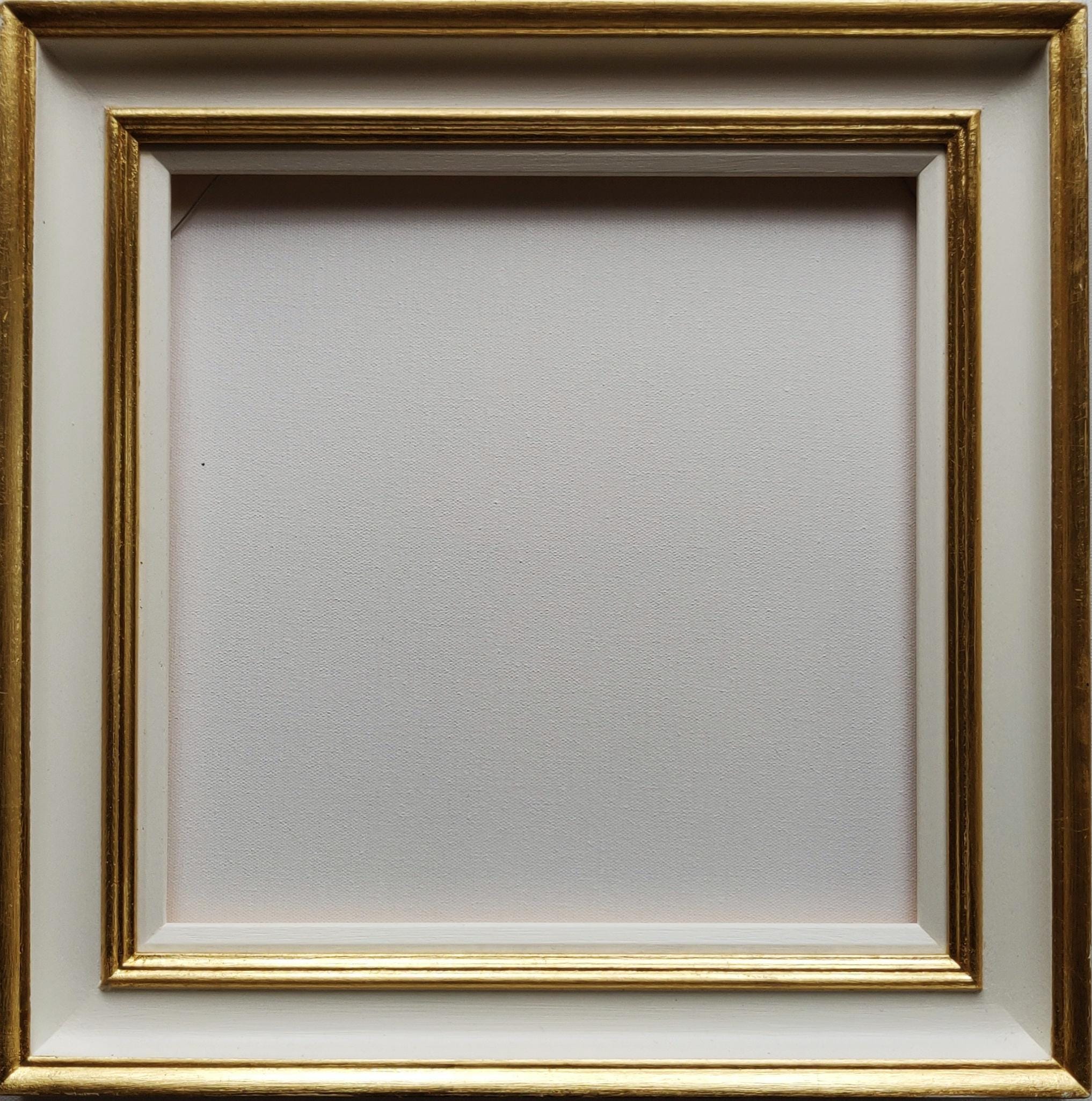 White Wooden Frame for 12x12 Inch Canvas 310mmx310mm Gold Detail Oil ...