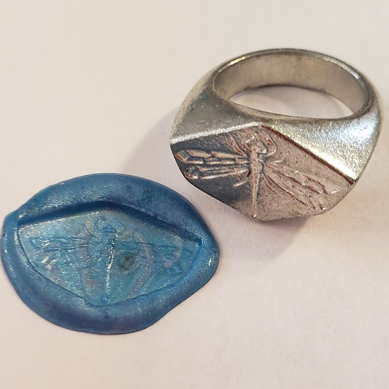 Mens Dragonfly Signet Ring - Etsy