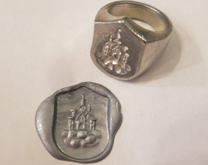 Cloud Castle Wax Seal Signet Ring - Etsy