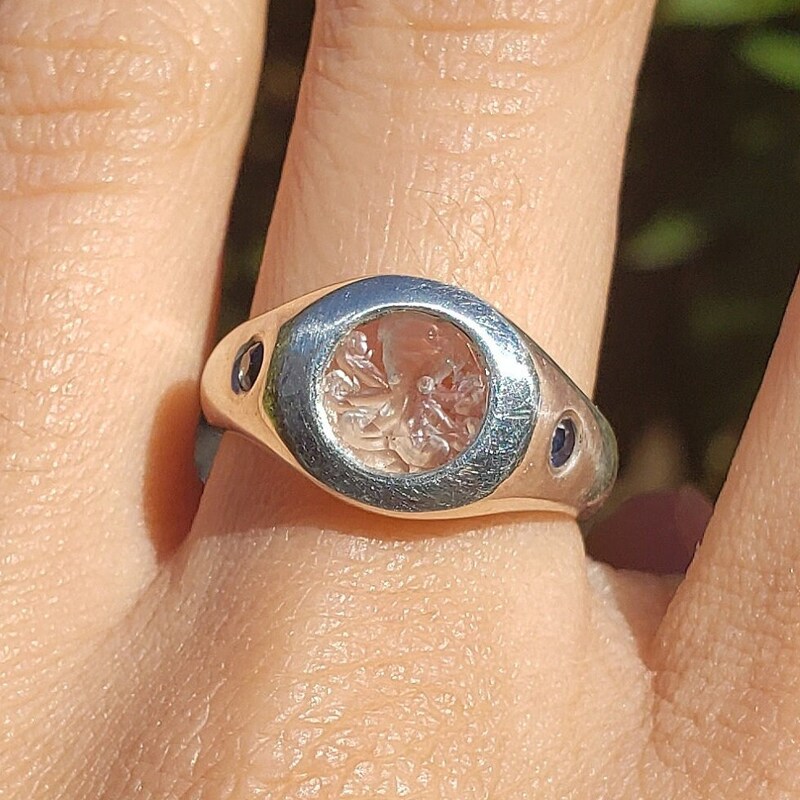Intaglio Glass Ring - Etsy