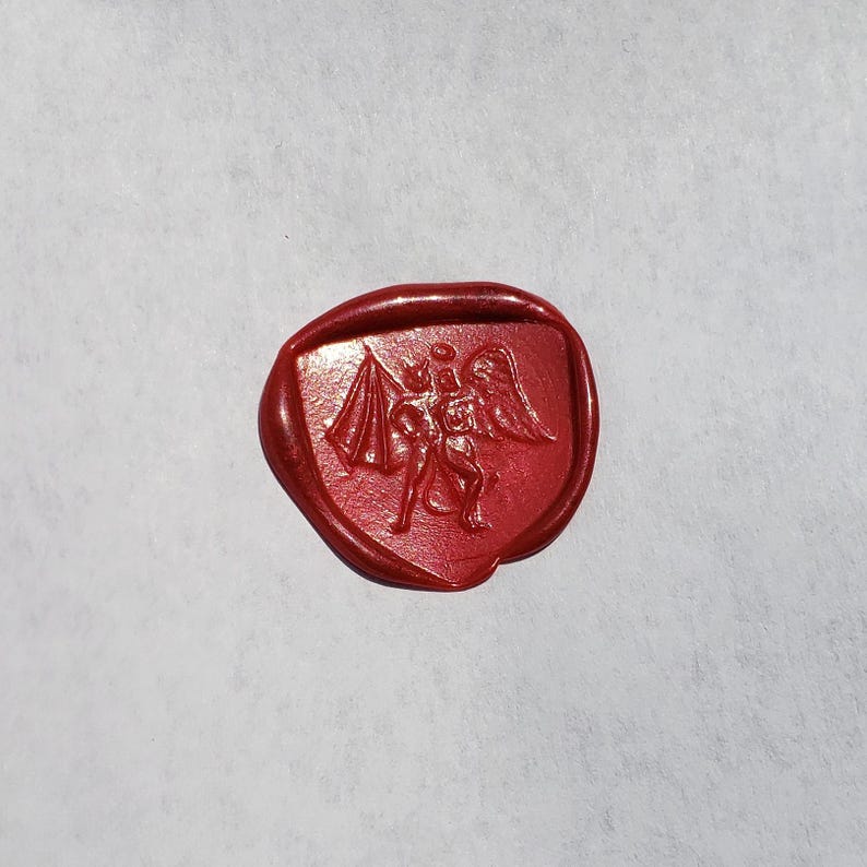 Angel Devil Friend Wax Seal Signet Ring - Etsy