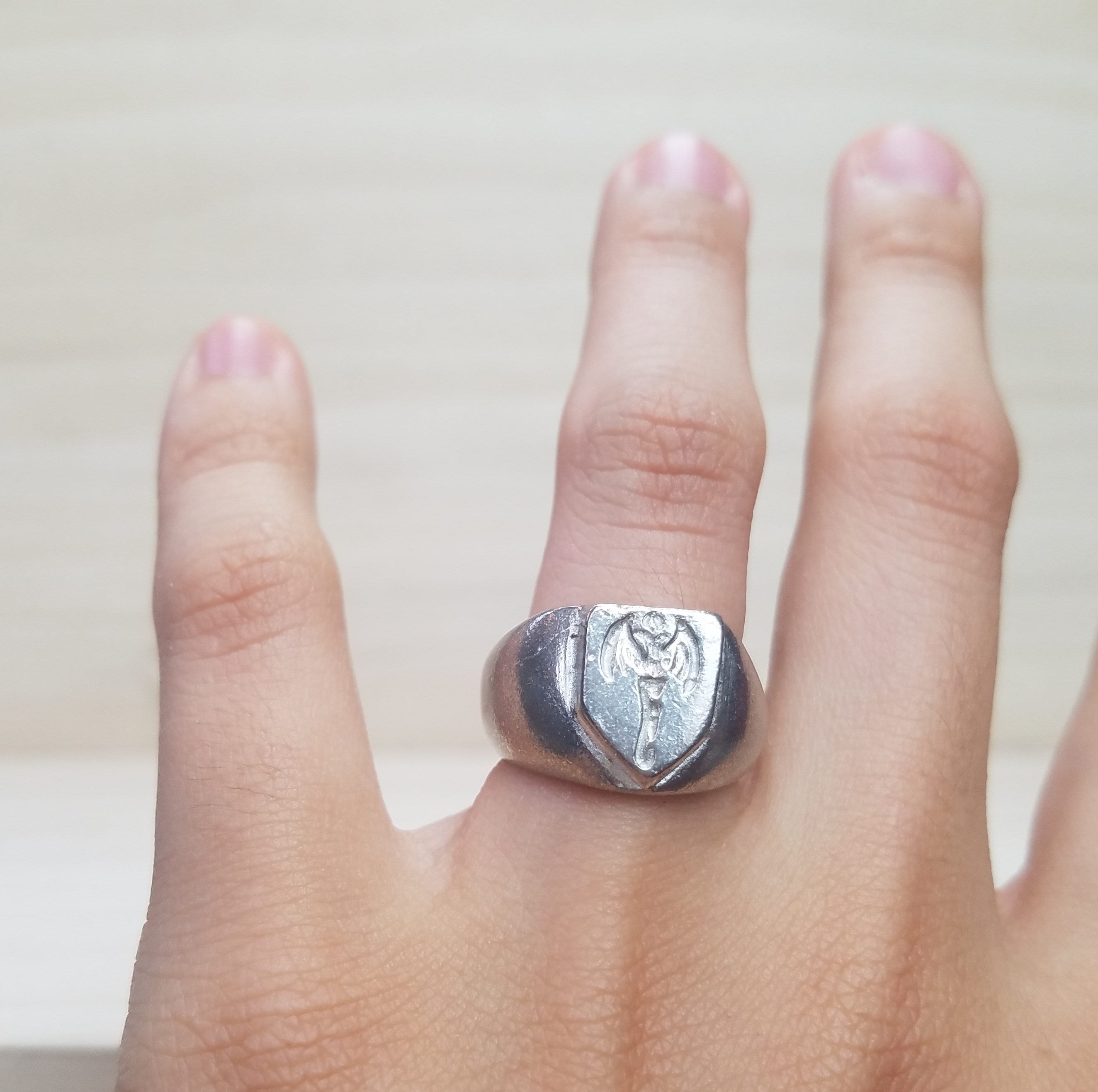 Bat-tle Axe Wax Seal Signet Ring - Etsy