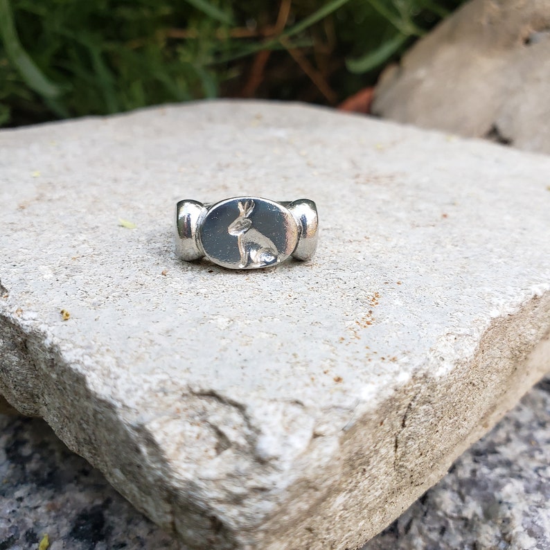 Bunny Rabbit Wax Seal Signet Ring | Etsy