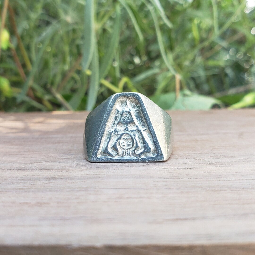 Body Letter "a" Bending Wax Seal Signet Ring - Etsy
