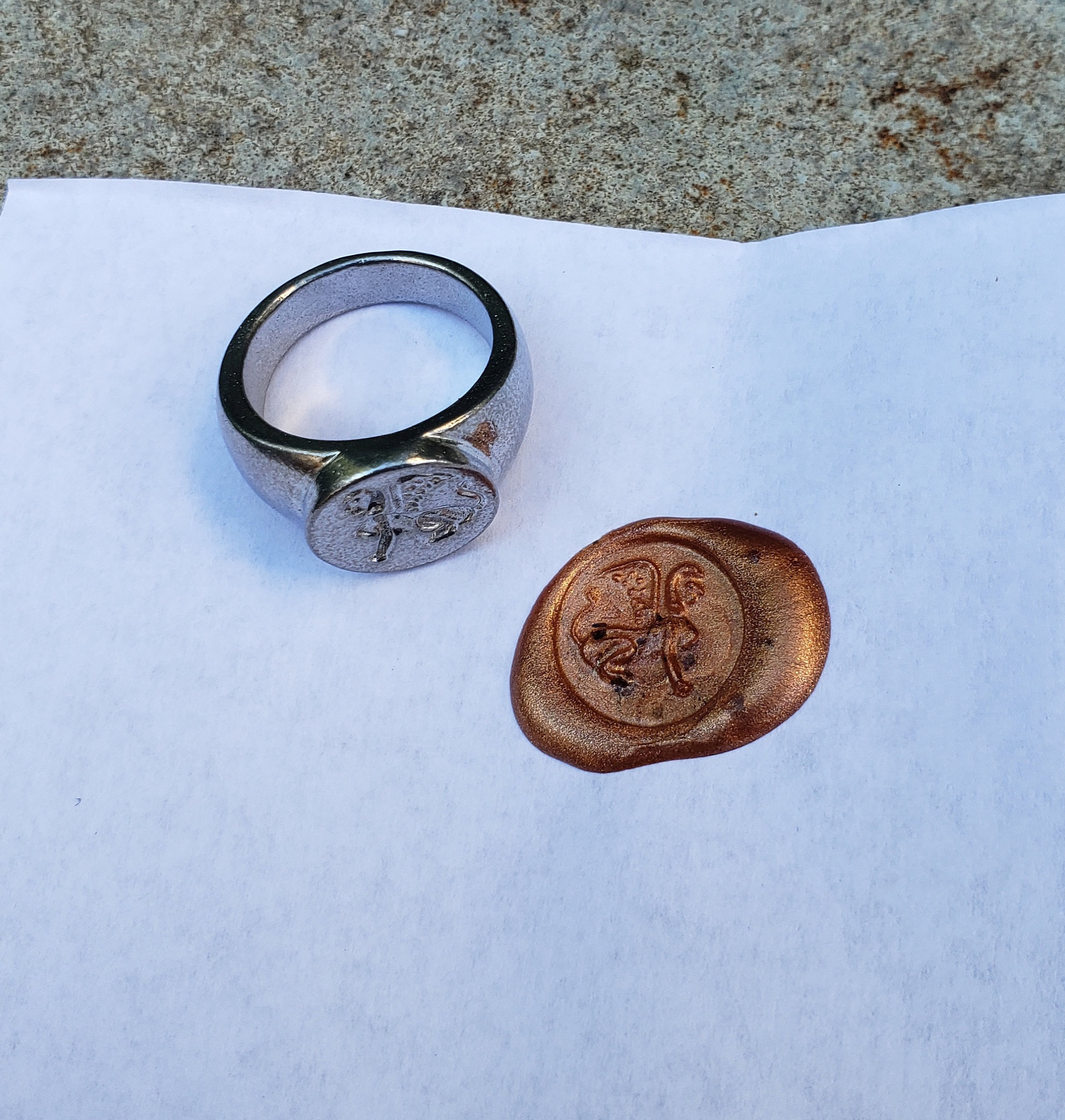 Sphinx wax seal signet ring | Etsy