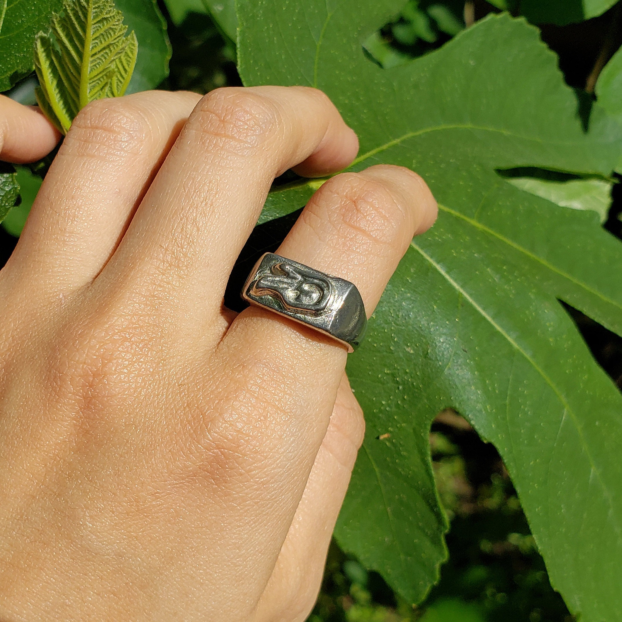 Crocodile Shadow Puppet Wax Seal Signet Ring - Etsy