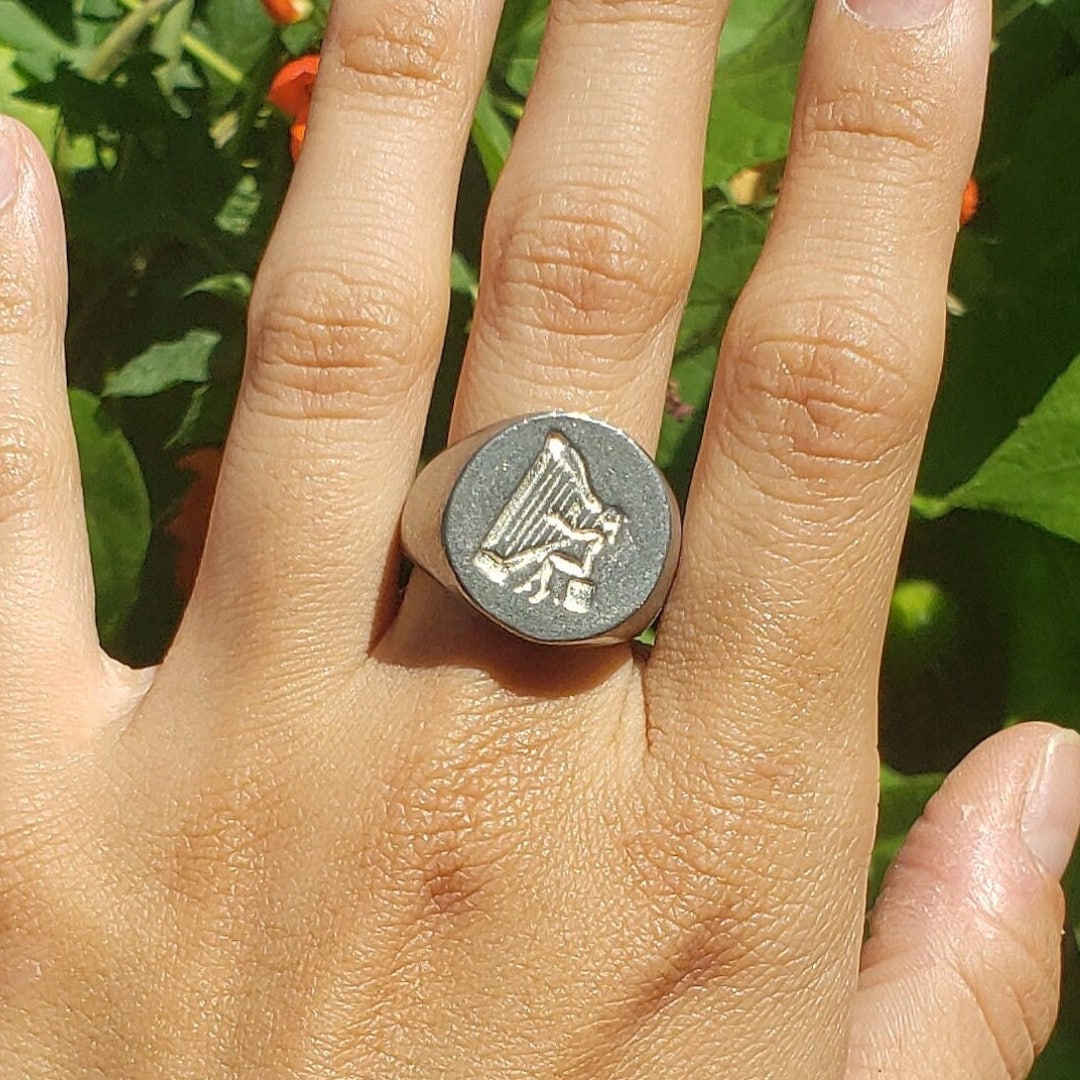 Harp Wax Seal Signet Ring - Etsy
