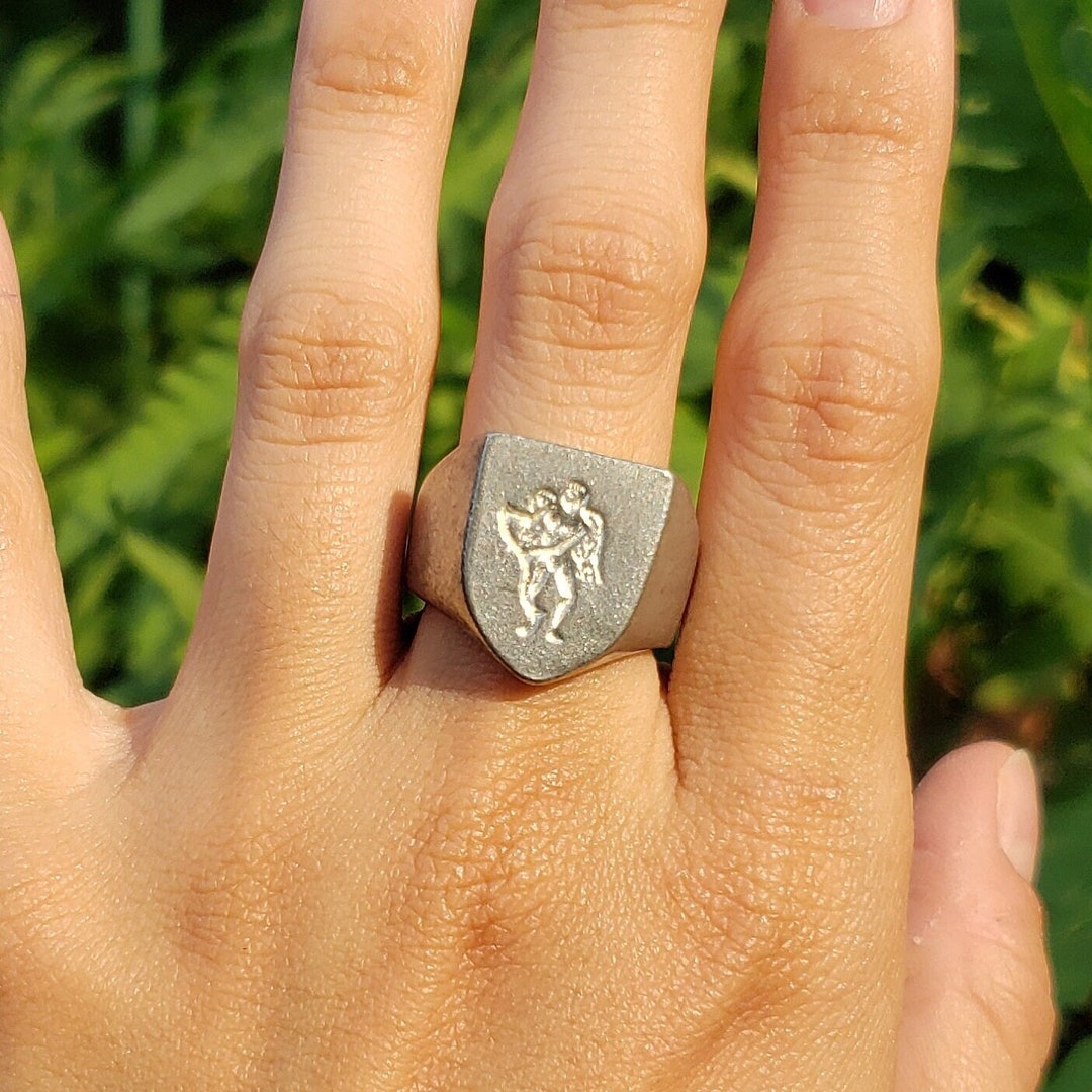 Eros Bending His Bow Wax Seal Signet Ring - Etsy