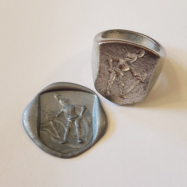 Knight Wax Seal Signet Ring - Etsy