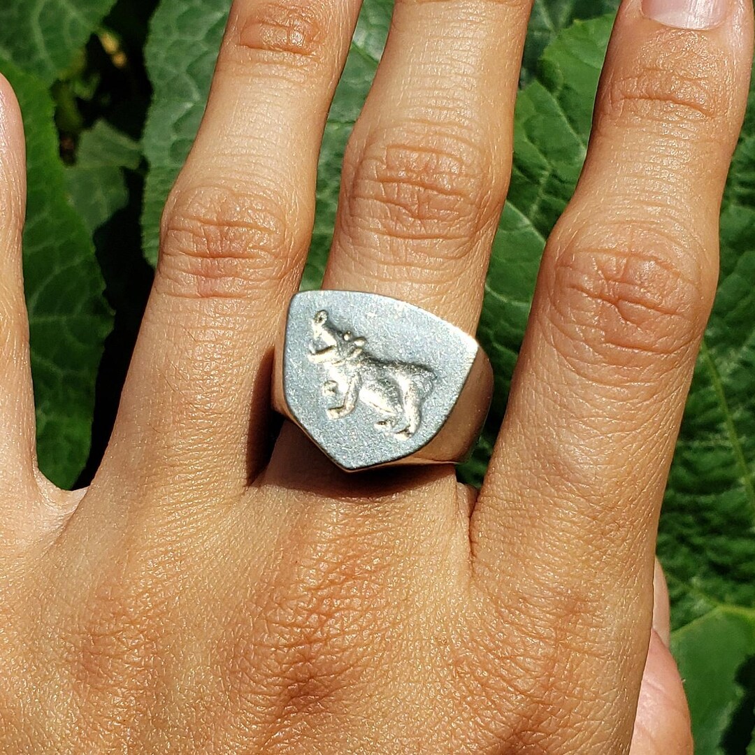 Hippo Wax Seal Signet Ring - Etsy