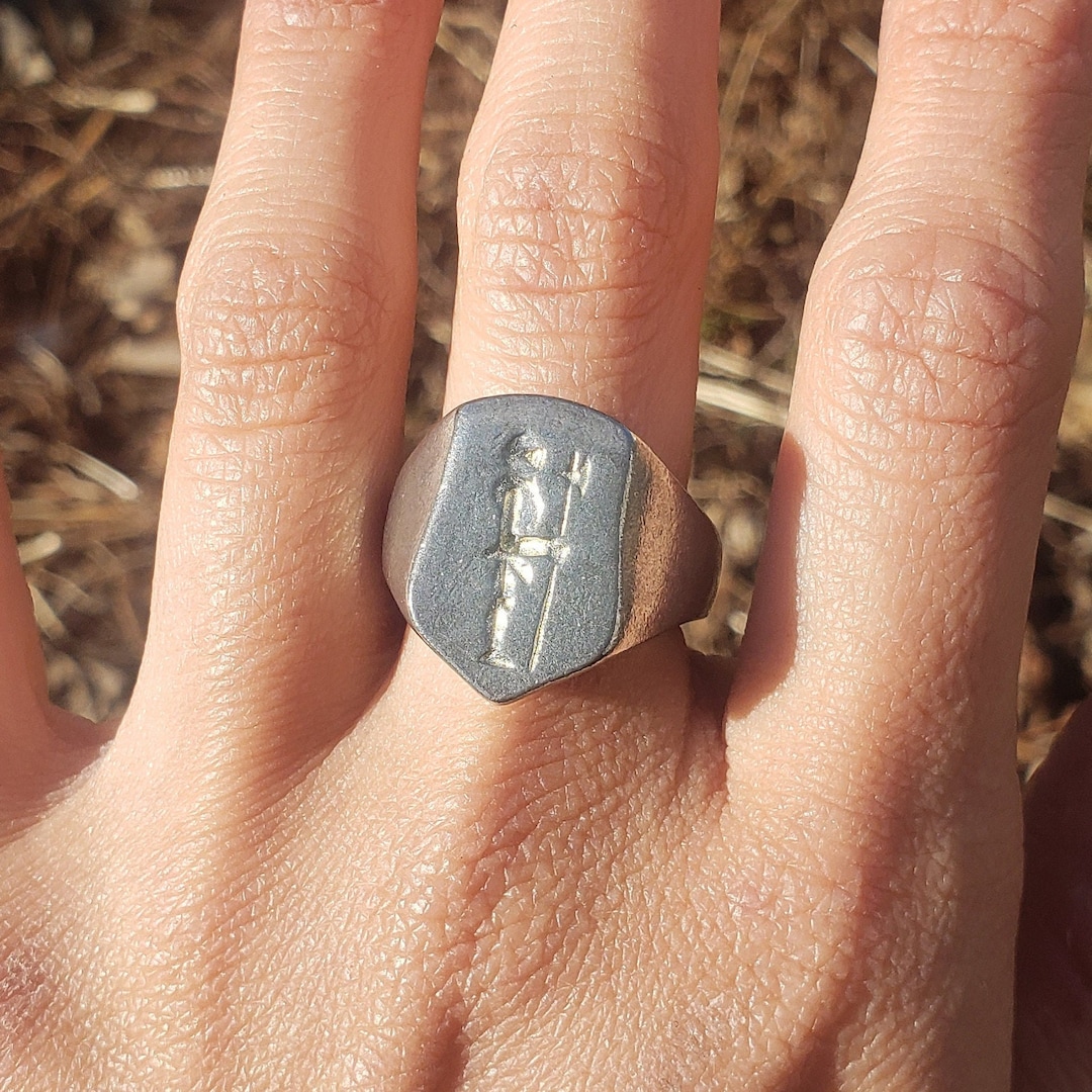 Knight Wax Seal Signet Ring - Etsy