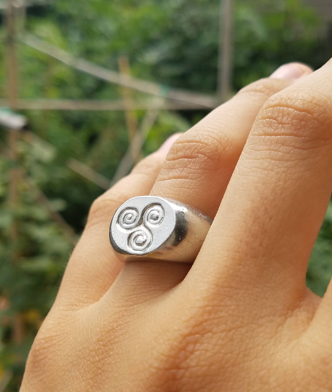 Pictish Spiral Wax Seal Signet Ring - Etsy