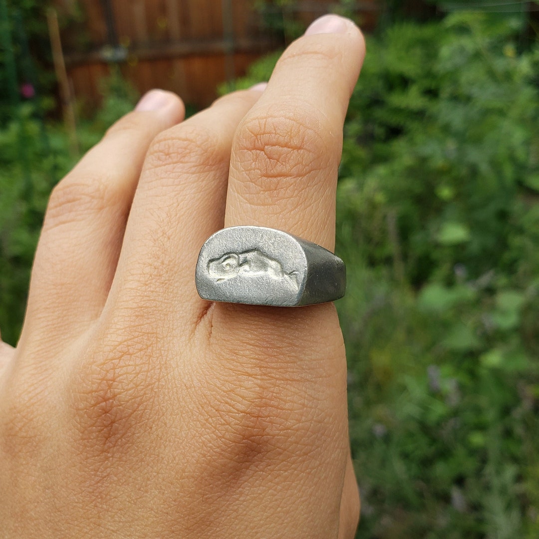 Sperm Whale Wax Seal Signet Ring - Etsy