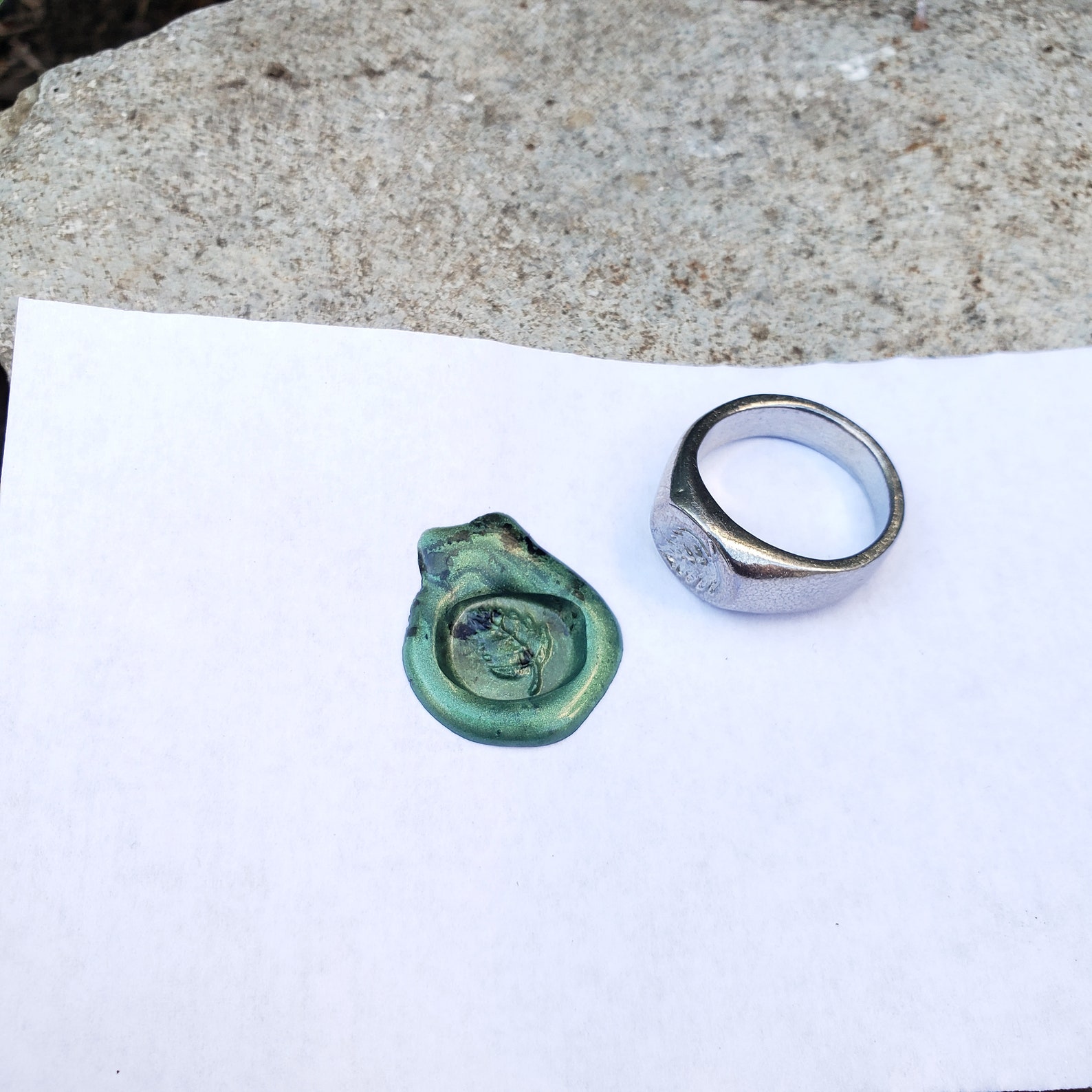 Birch Leaf Wax Seal Signet Ring | Etsy