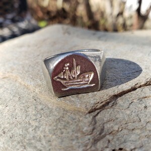 Boat Wax Seal Signet Ring - Etsy