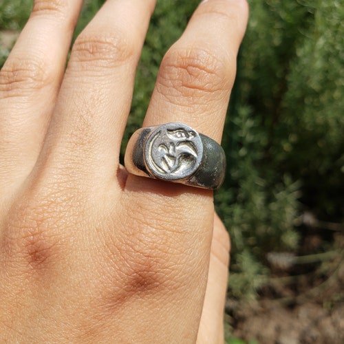 Bunny Rabbit Wax Seal Signet Ring - Etsy