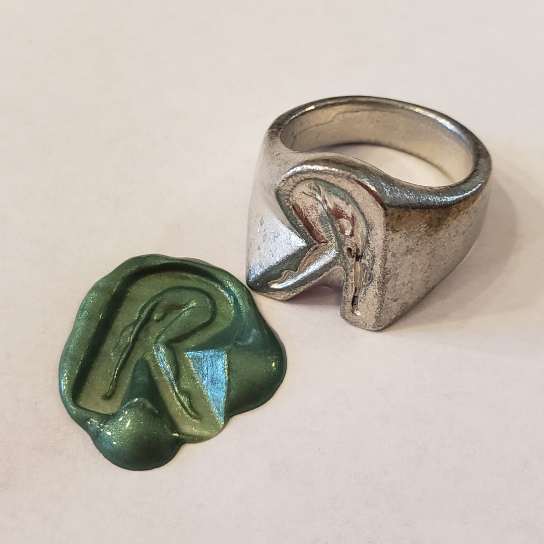 Body Letter "r" Bending Wax Seal Signet Ring - Etsy