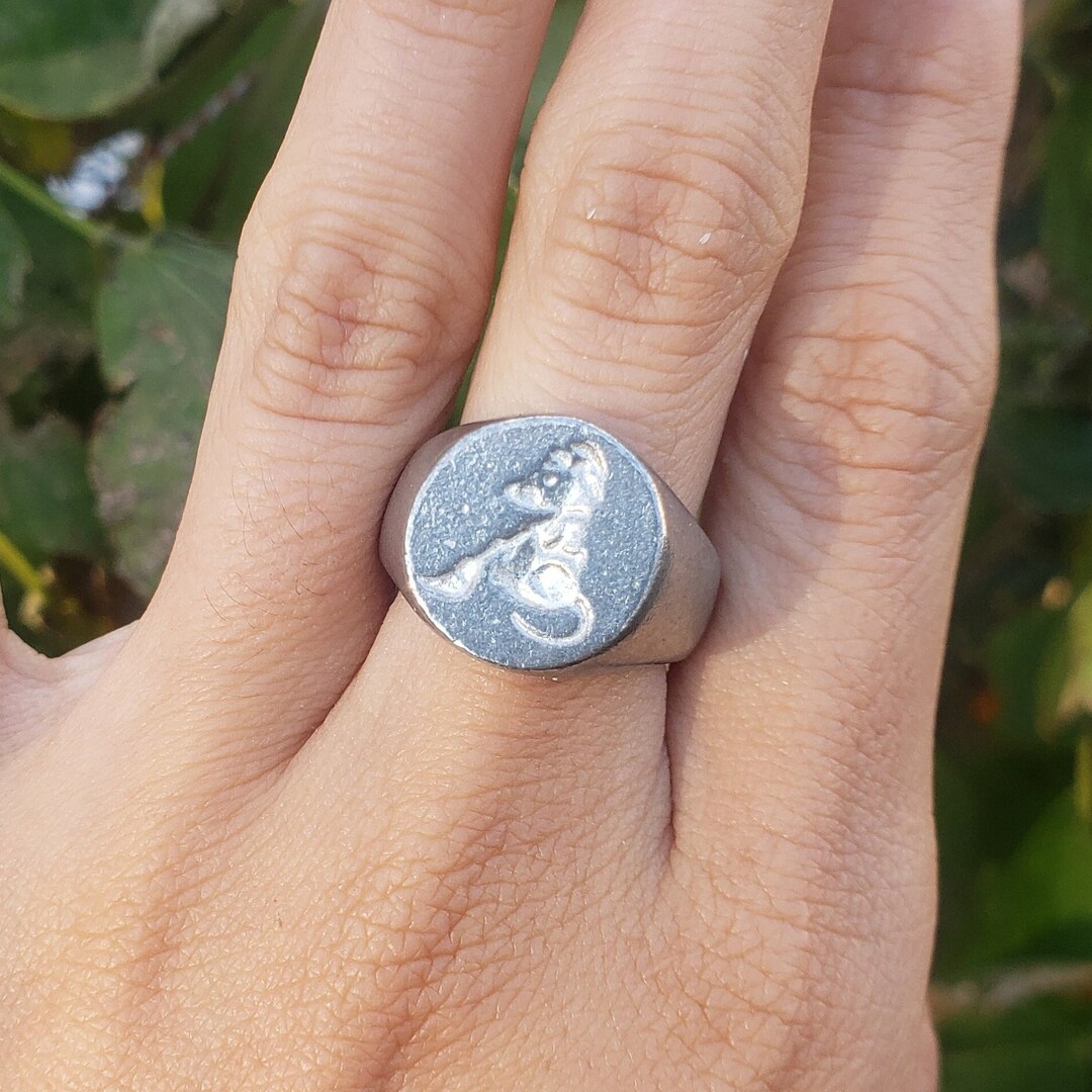 House Mouse Wax Seal Signet Ring - Etsy