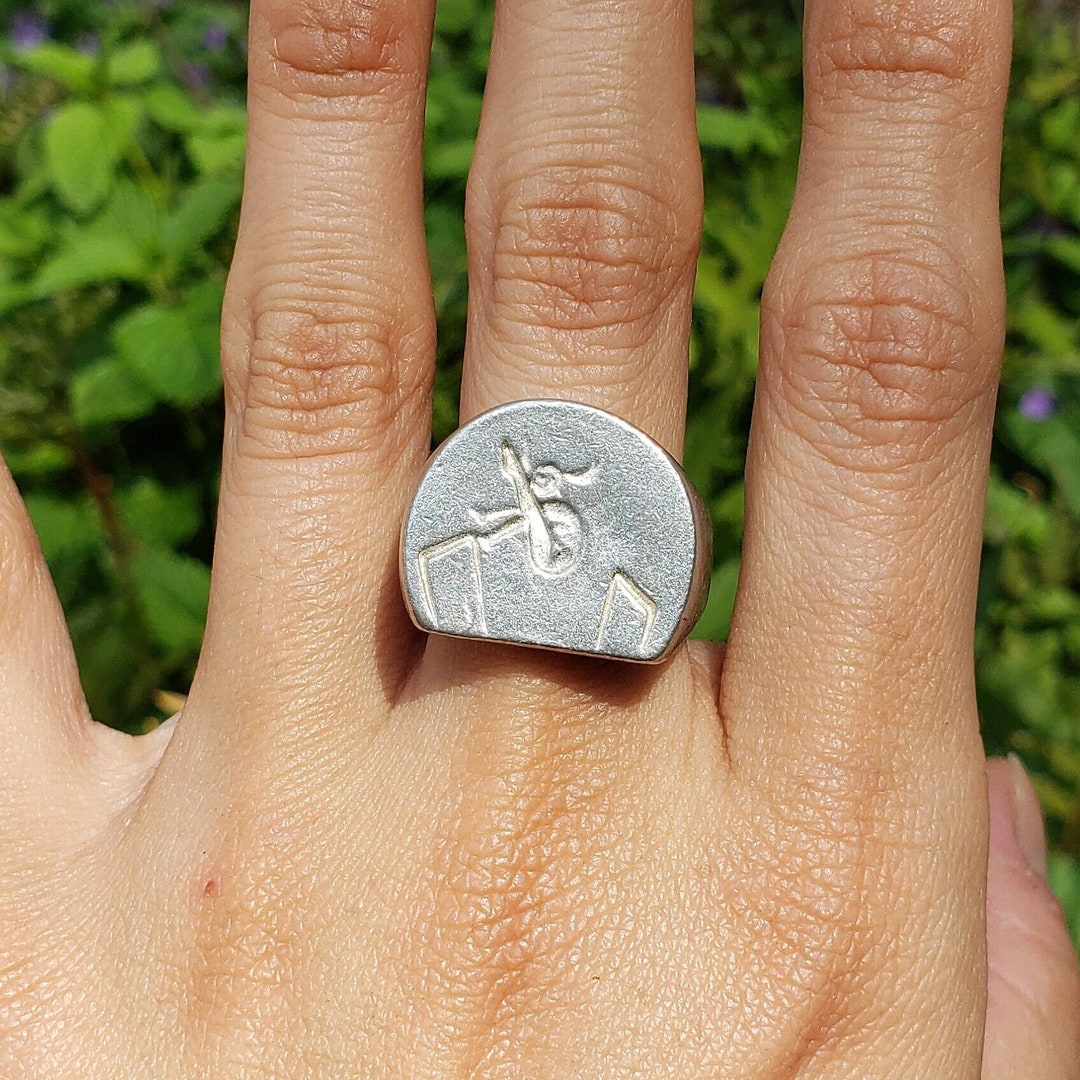 Uneven Bars Wax Seal Signet Ring - Etsy