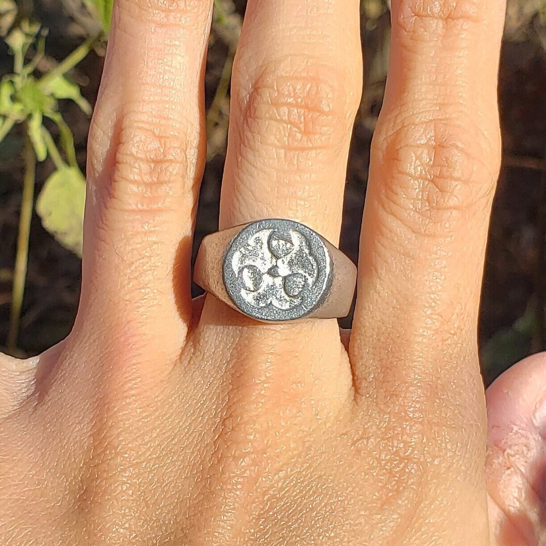 Biohazard Wax Seal Signet Ring - Etsy