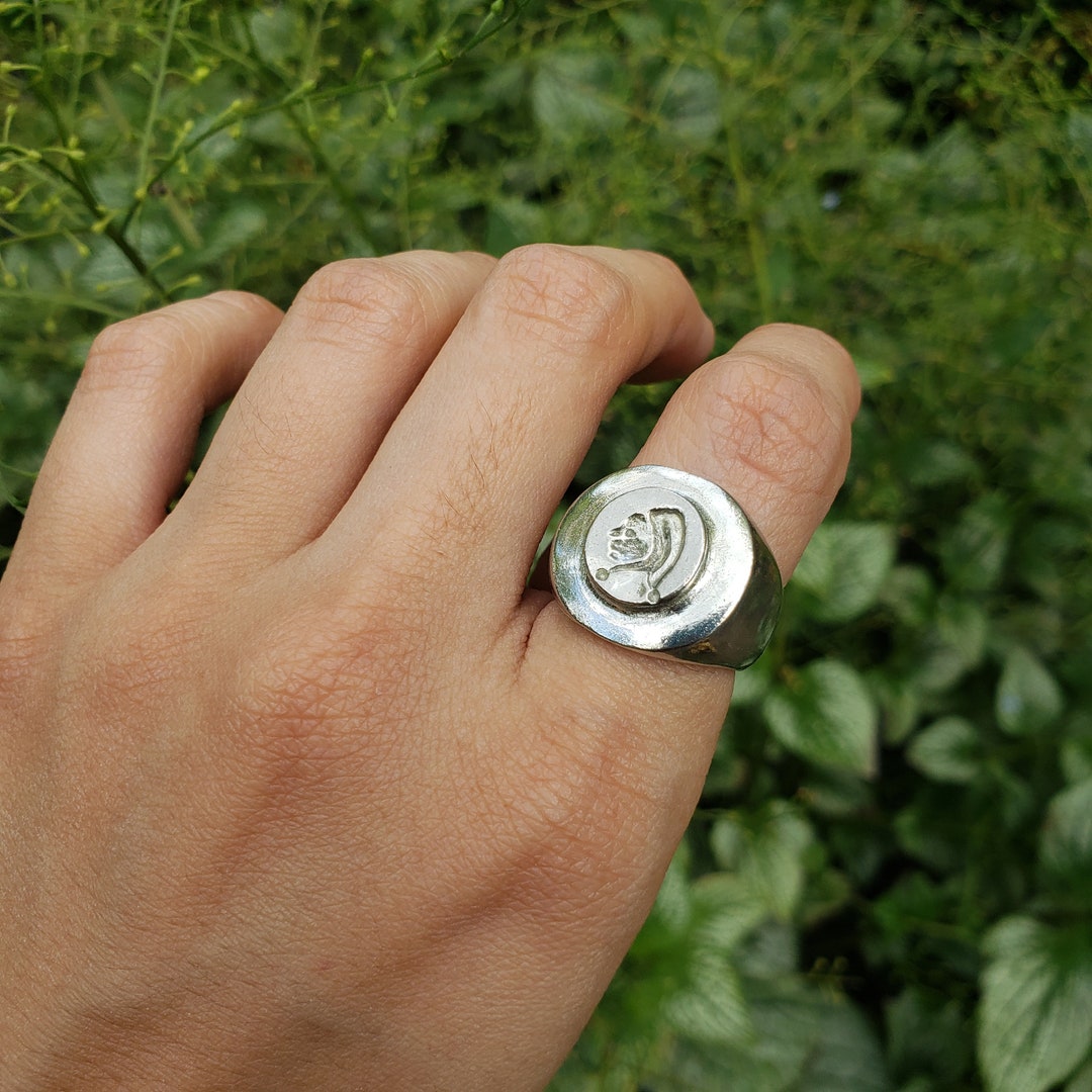 Jester Profile Wax Seal Signet Ring - Etsy