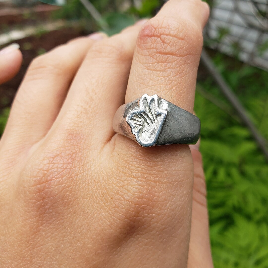 Goat Shadow Puppet Wax Seal Signet Ring - Etsy