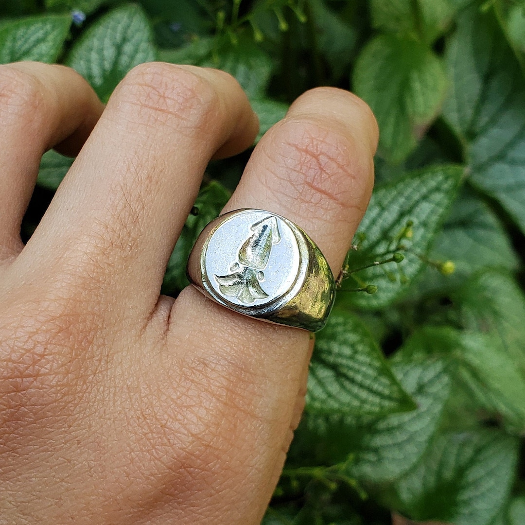Cuttlefish Wax Seal Signet Ring - Etsy