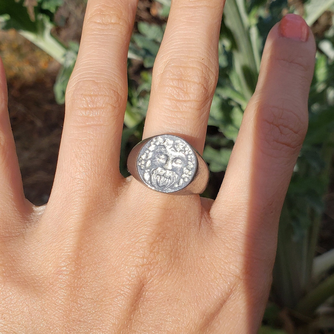Bacchus Wax Seal Signet Ring - Etsy