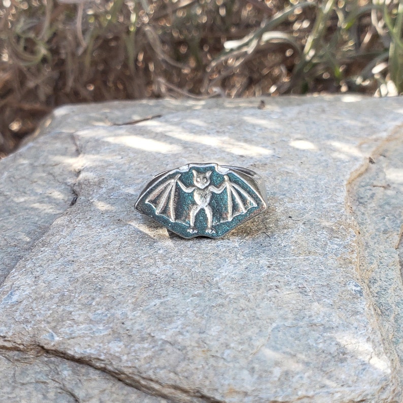 Bat Wax Seal Signet Ring - Etsy
