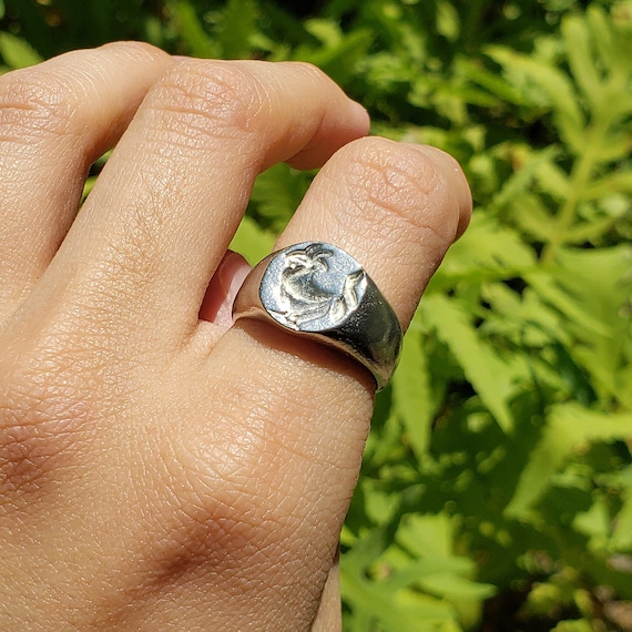 Rooster wax seal signet ring | Etsy