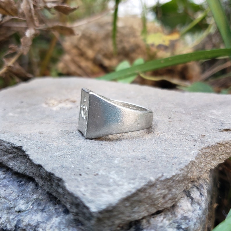 Body Letter h Squat Wax Seal Signet Ring - Etsy