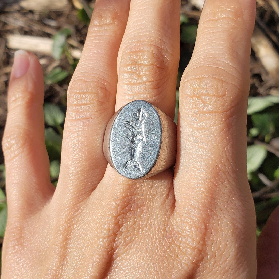 Holy Mackerel Wax Seal Signet Ring - Etsy