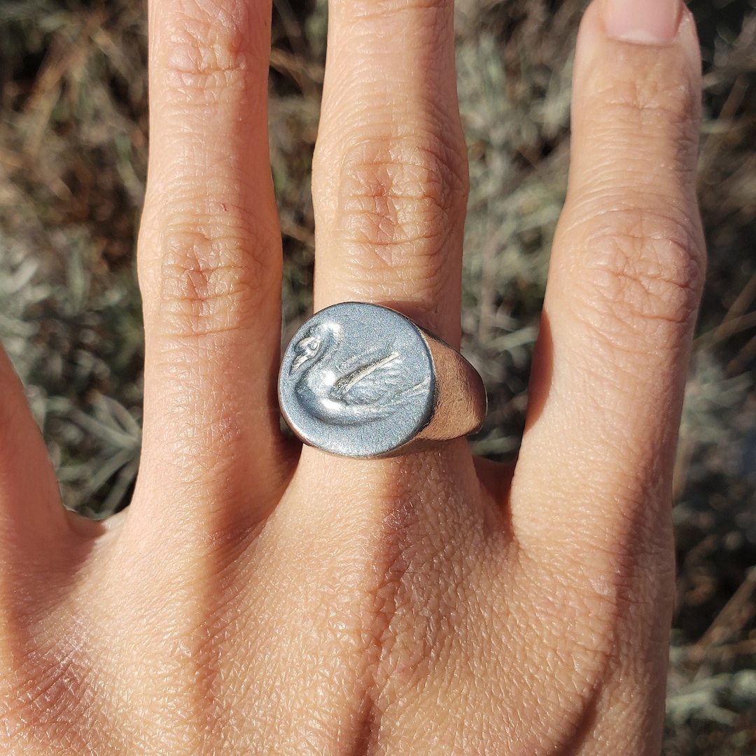 Majestic Swan Wax Seal Signet Ring - Etsy
