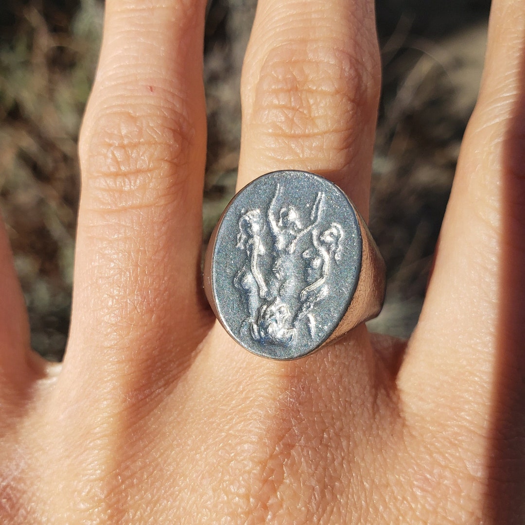 Three Fates Fire Dance Wax Seal Signet Ring - Etsy