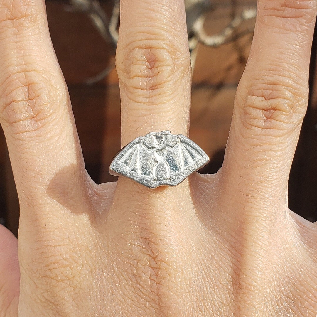 Bat Wax Seal Signet Ring - Etsy