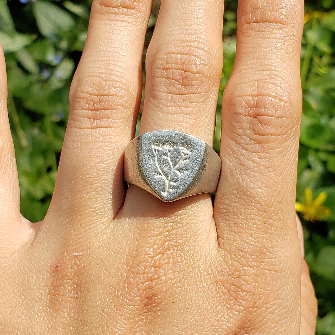 Yarrow Wax Seal Signet Ring - Etsy