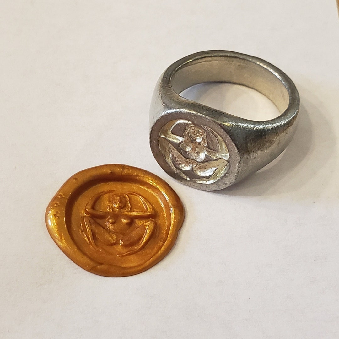 Body Letter "o" Squatting Wax Seal Signet Ring - Etsy