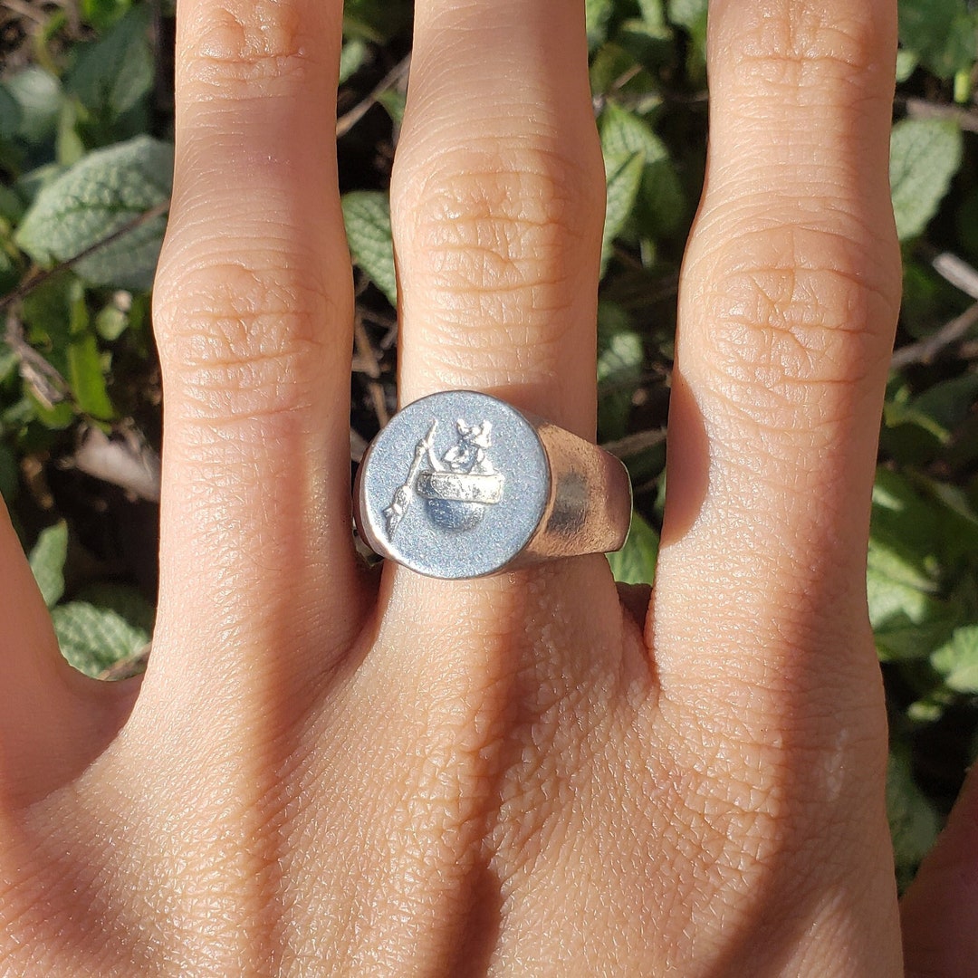 Baba Yaga Wax Seal Signet Ring - Etsy