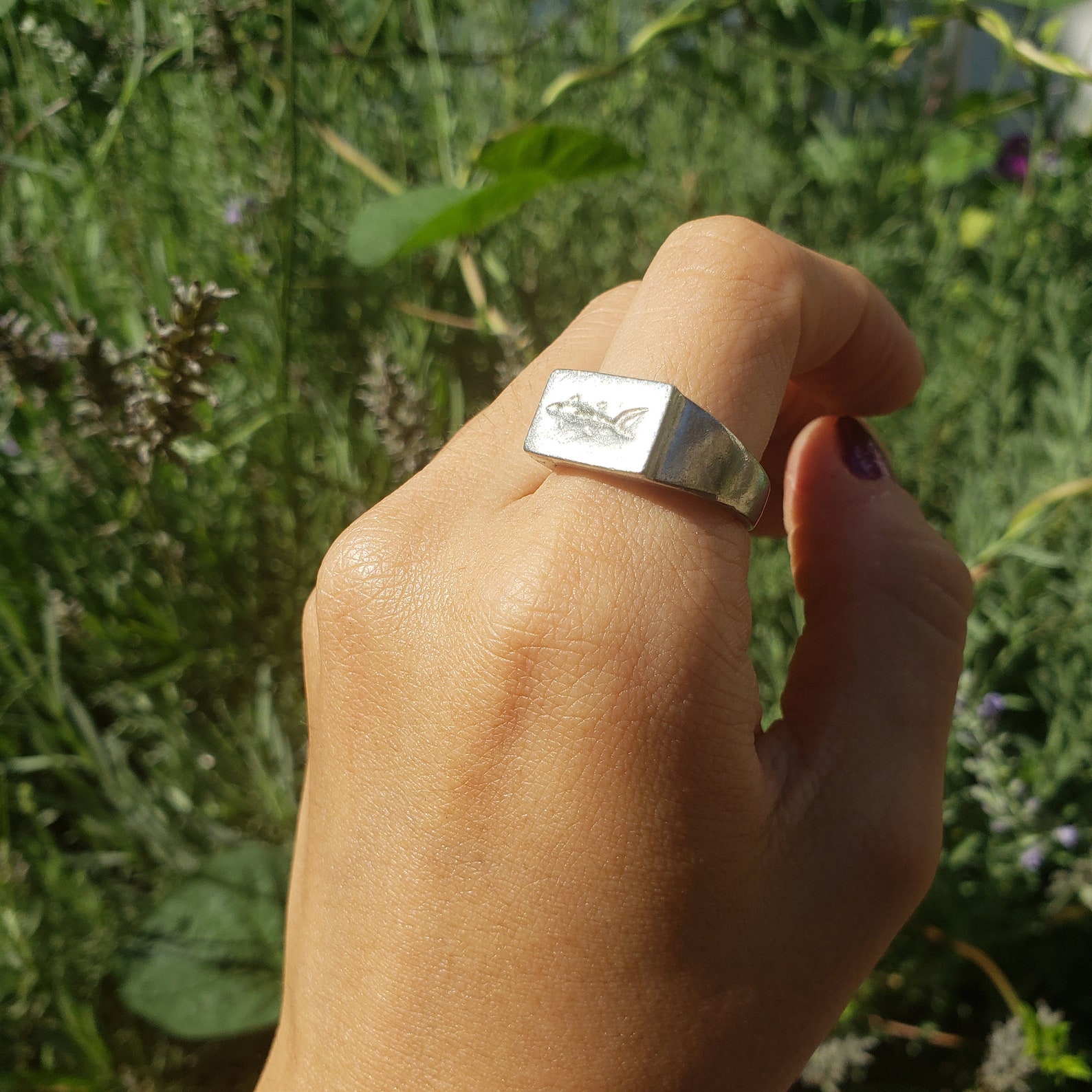 Mackerel Wax Seal Signet Ring - Etsy