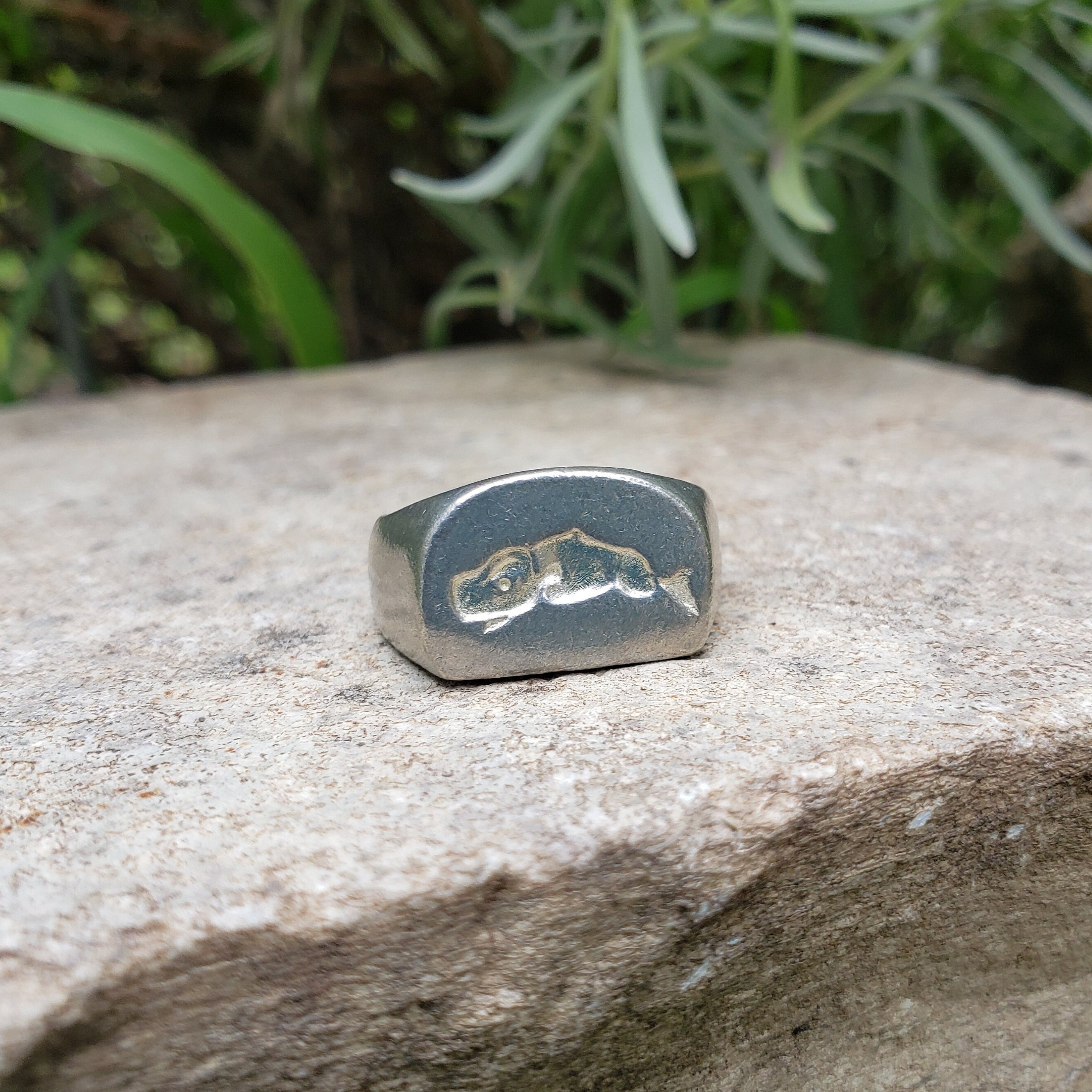 Sperm Whale Wax Seal Signet Ring - Etsy