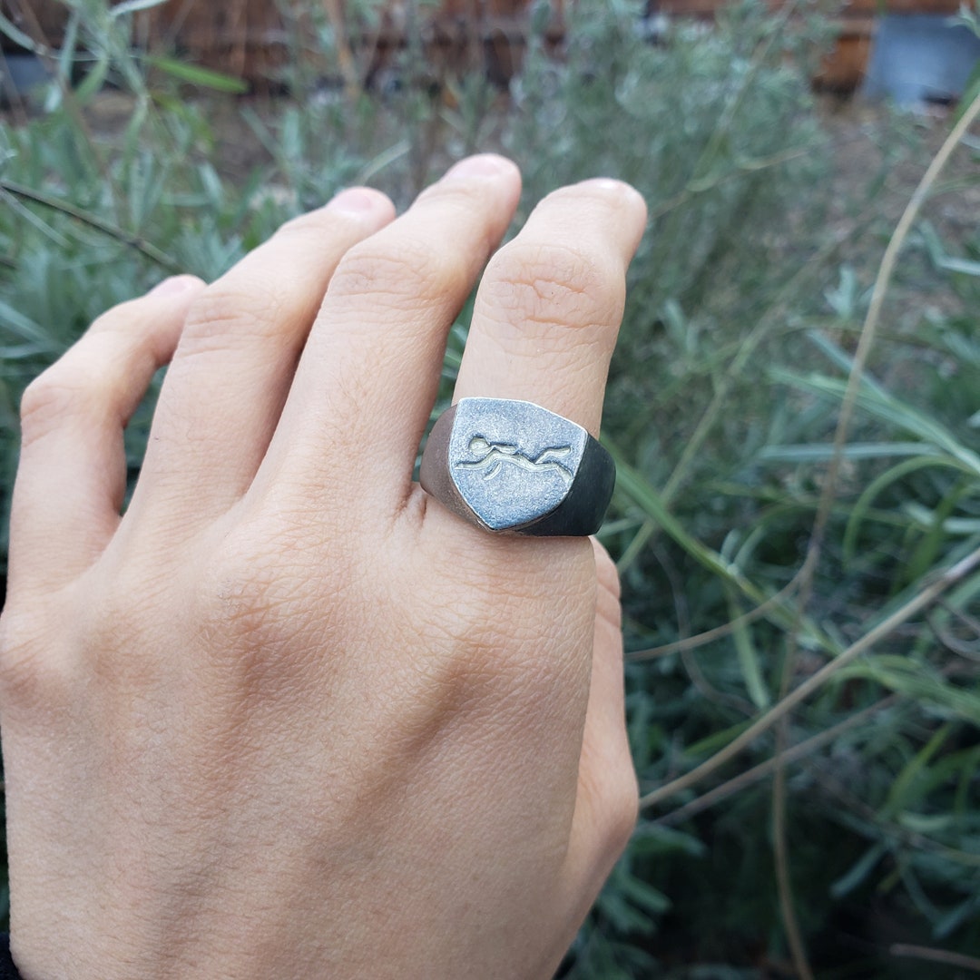 Scuba Diver Wax Seal Signet Ring - Etsy