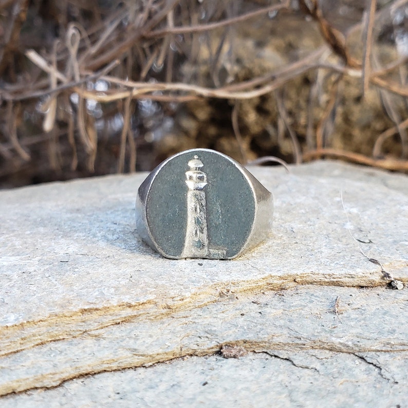 Lighthouse Wax Seal Signet Ring - Etsy