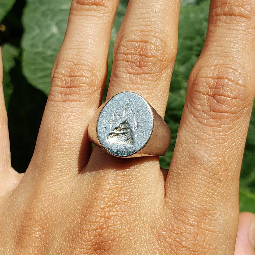 Poop Wax Seal Signet Ring - Etsy