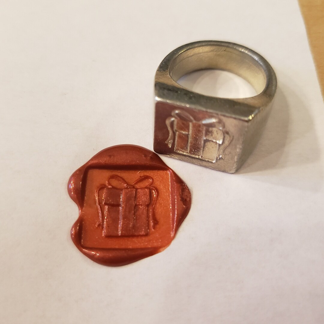 Gift Box Wax Seal Signet Ring - Etsy