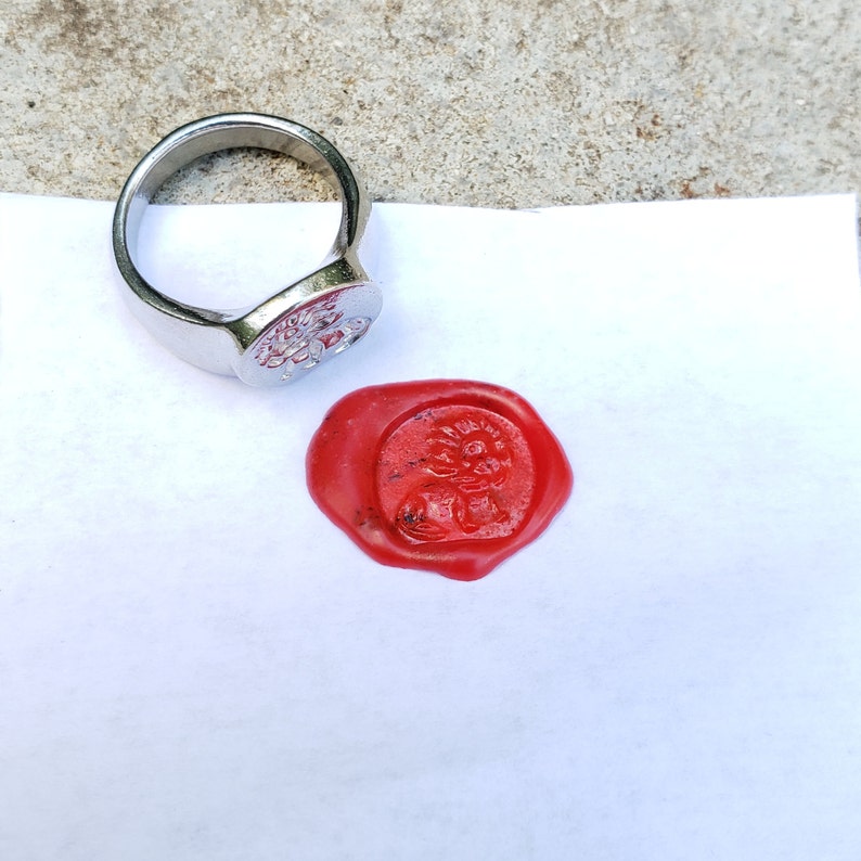 Lion Wax Seal Signet Ring - Etsy