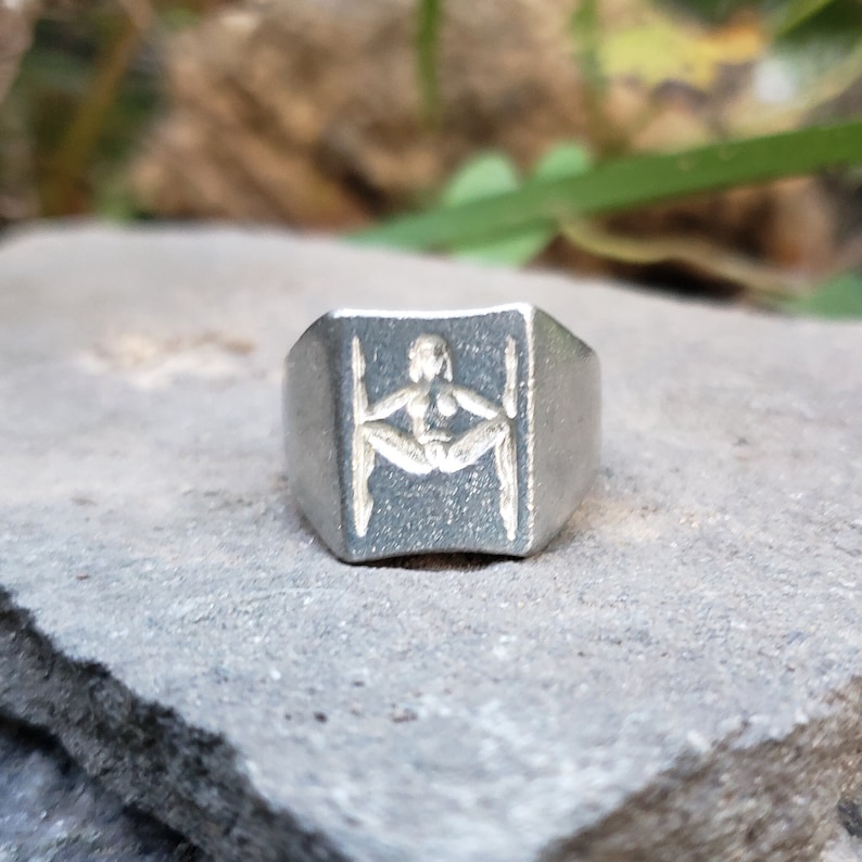 Body Letter h Squat Wax Seal Signet Ring - Etsy